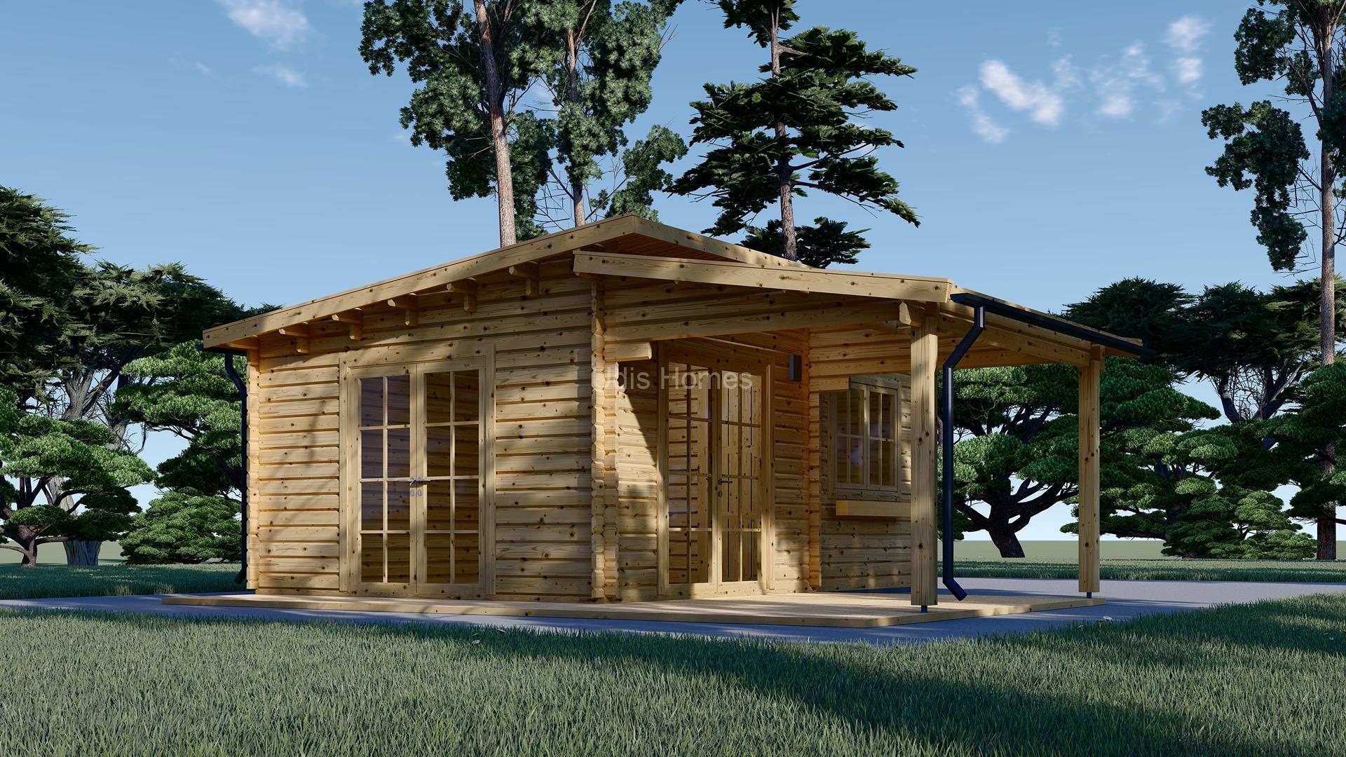 Casa de gradina PRIGORIE (44 mm) 24 m2 + terasa 12,5 m2 - Udis.ro