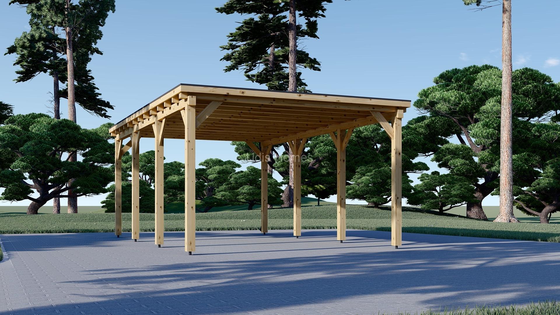 Pergola auto din lemn MODERN 3x6 m 18 mp - Udis.ro